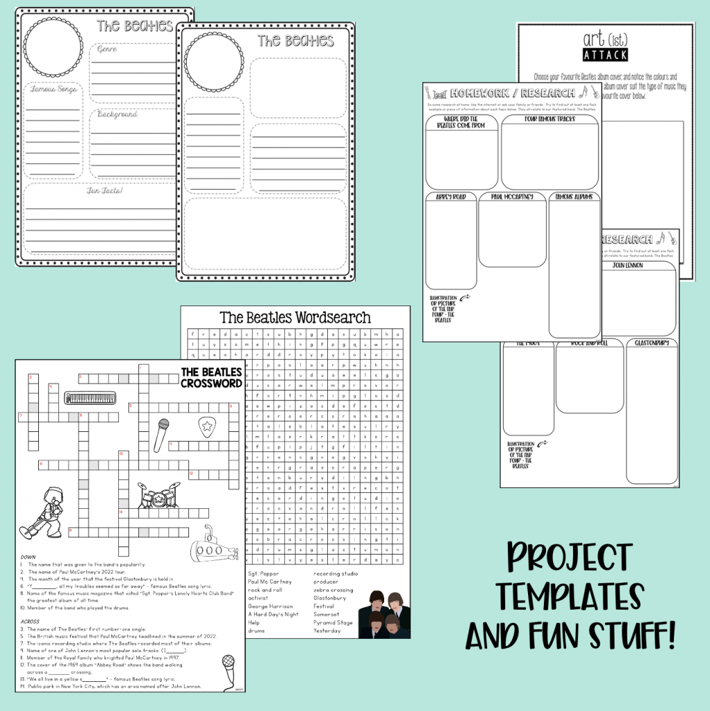 The Beatles Music Study: Activities and Worksheets
