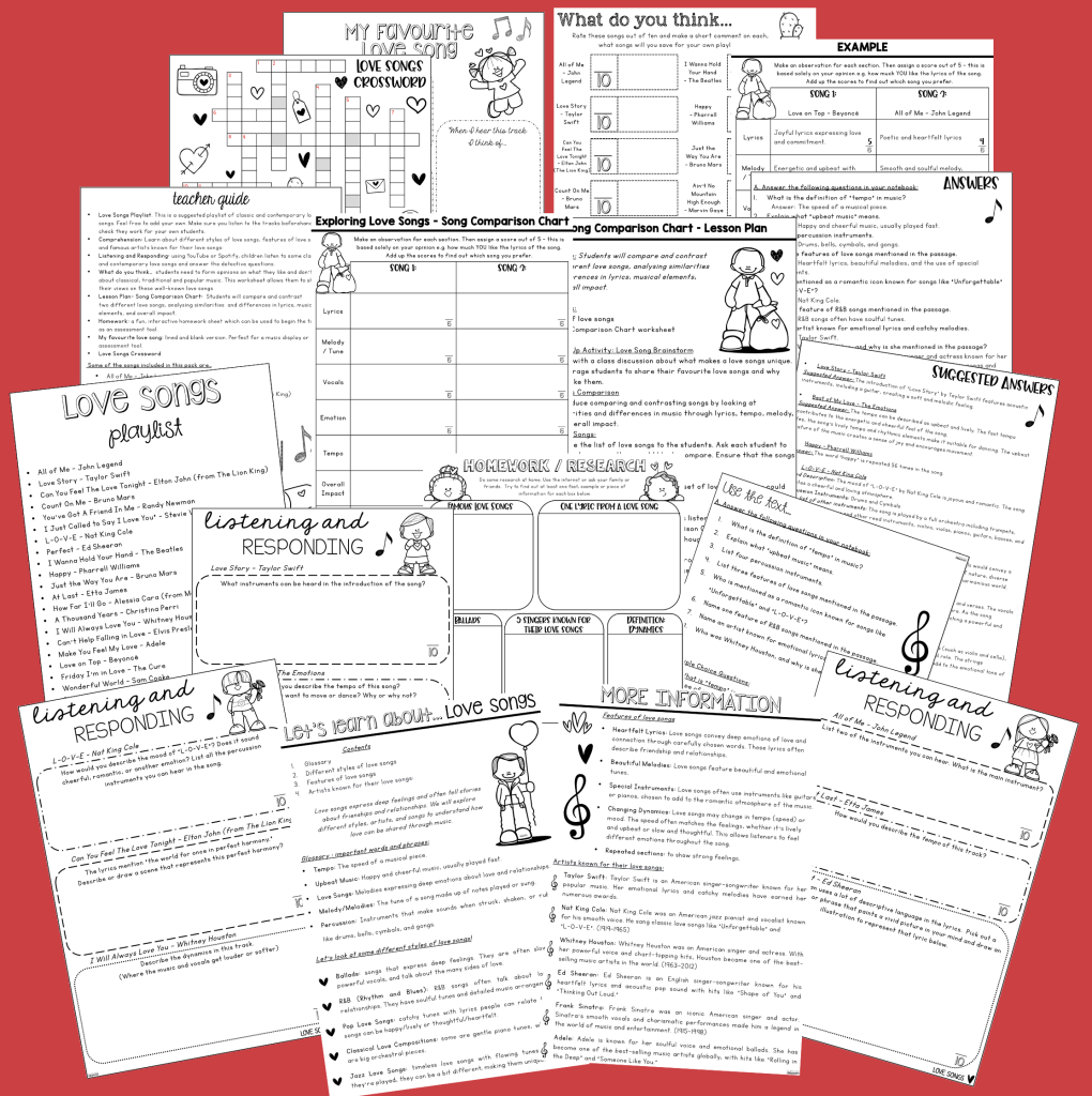 Love Songs Music Study for Valentines – Class of Creativity