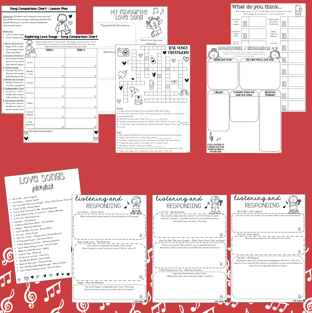 Love Songs Music Study for Valentines – Class of Creativity