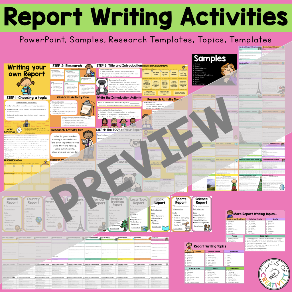 Report Writing Bundle – Class of Creativity